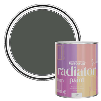 Rust-Oleum Graphite Matt Radiator Paint 750ml at B&Q