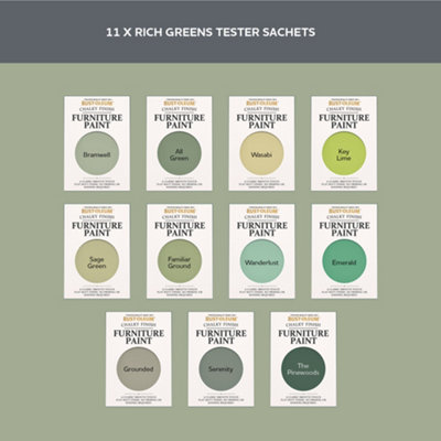 Rust-Oleum Green Chalky Furniture Paint Tester Samples - 10ml | DIY at B&Q