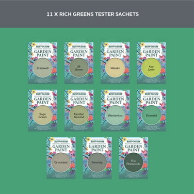Rust-Oleum Green Gloss Garden Paint Tester Samples - 10ml | DIY at B&Q