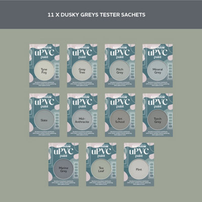 RUST-OLEUM GREY GLOSS UPVC PAINT TESTER SAMPLES - 10ML