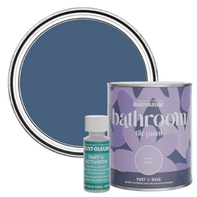 Rust-Oleum Ink Blue Matt Bathroom Tile Paint 750ml | DIY at B&Q