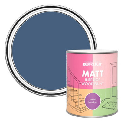 Rust-Oleum Ink Blue Matt Interior Wood Paint 750ml | DIY at B&Q