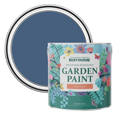 Rust-Oleum Ink Blue Satin Garden Paint 2.5L | DIY at B&Q