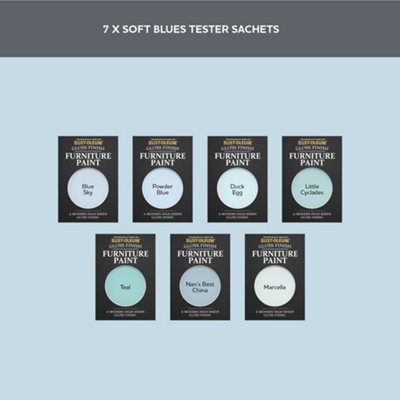 Rust-Oleum Light Blue Gloss Furniture Paint Tester Samples - 10ml
