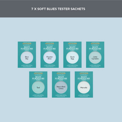 Rust-Oleum Light Blue Matt Furniture Paint Tester Samples - 10ml