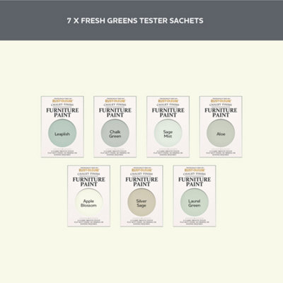 Rust-Oleum Light Green Chalky Furniture Paint Tester Samples - 10ml ...