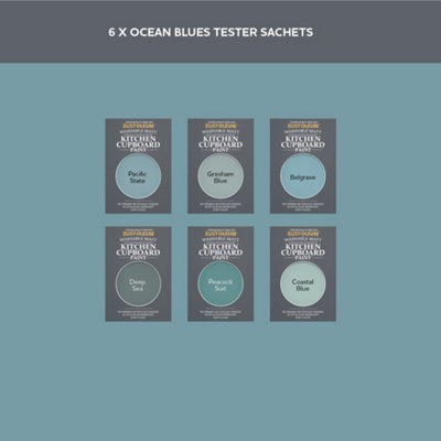 Rust-Oleum Mid Blue Matt Kitchen Cupboard Paint Tester Samples - 10ml ...