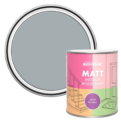 Rust-Oleum Mineral Grey Matt Interior Wood Paint 750ml | DIY at B&Q
