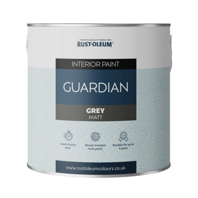 Rust-Oleum mould-resistant Guardian Wall Paint - Grey 2.5L at B&Q
