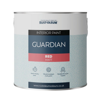 Rust-Oleum mould-resistant Guardian Wall Paint - Red 2.5L | DIY at B&Q