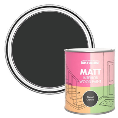 Rust-Oleum Natural Charcoal (Black) Matt Interior Wood Paint 750ml