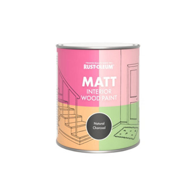 Rust-Oleum Natural Charcoal (Black) Matt Interior Wood Paint 750ml