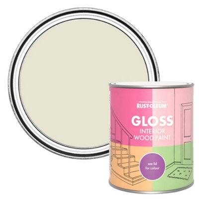 RUST-OLEUM OYSTER GLOSS INTERIOR WOOD PAINT 750ML
