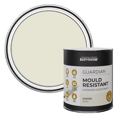 Rust-Oleum Oyster Guardian Satin Mould Resistant Interior Wood Paint 750ml