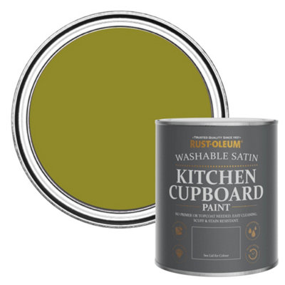 Rust-Oleum Pickled Olive Satin Kitchen Cupboard Paint 750ml | DIY at B&Q