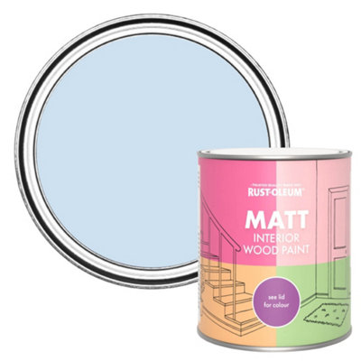 Rust-Oleum Powder Blue Matt Interior Wood Paint 750ml | DIY at B&Q