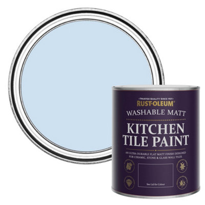 Rust-Oleum Powder Blue Matt Kitchen Tile Paint 750ml | DIY at B&Q