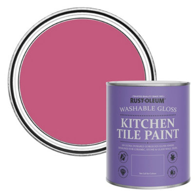 Rust-Oleum Raspberry Ripple Gloss Kitchen Tile Paint 750ml | DIY at B&Q
