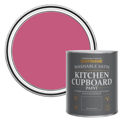 Rust-Oleum Raspberry Ripple Satin Kitchen Cupboard Paint 750ml | DIY at B&Q