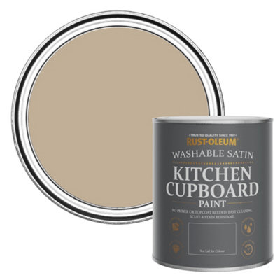 Rust-Oleum Salted Caramel Satin Kitchen Cupboard Paint 750ml | DIY at B&Q