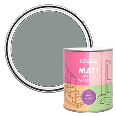 Rust-Oleum Slate Matt Interior Wood Paint 750ml