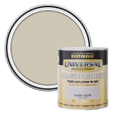 Rust-Oleum Universal Warm Taupe Satin All-Surface Paint 750ml | DIY at B&Q