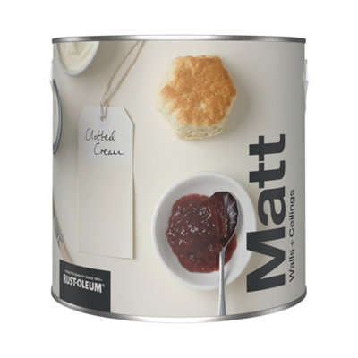 Rust-Oleum Washable Matt Wall Paint - Clotted Cream 2.5L