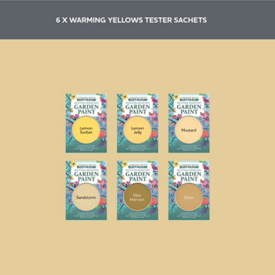Rust-Oleum Yellow Satin Garden Paint Tester Samples - 10ml | DIY at B&Q