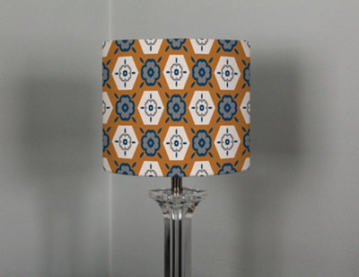 Rust orange background with gray, navy blue and beige (Ceiling & Lamp ...