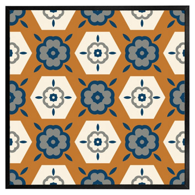 Rust orange background with gray, navy blue and beige (Picutre Frame ...