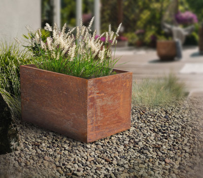 Rust Planter Rectangular Low (L)K/D