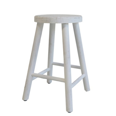 Rustic Antique White Hallway Room Kitchen Furniture Side Table Stool