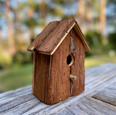Rustic Barkwood Birdhouse Nest Box (Set of 2)