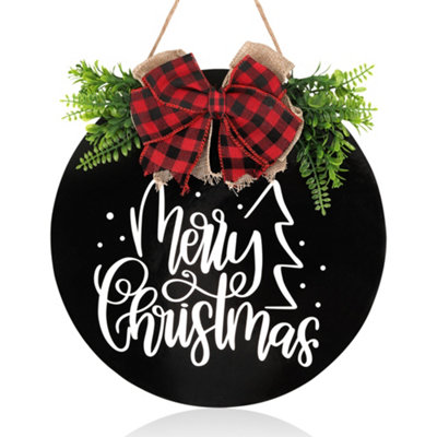 Rustic Black MDF Christmas Hanging Sign