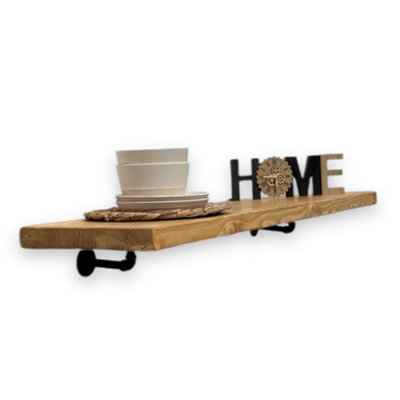 Rustic Breakfast Bar 30cm Kitchen Shelf Coffee Pub Table (Rustic Pine ...