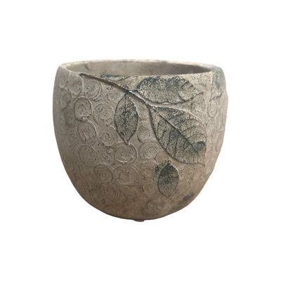 Rustic Cement Chestnut Plant Pot - H15.5 cm | DIY at B&Q