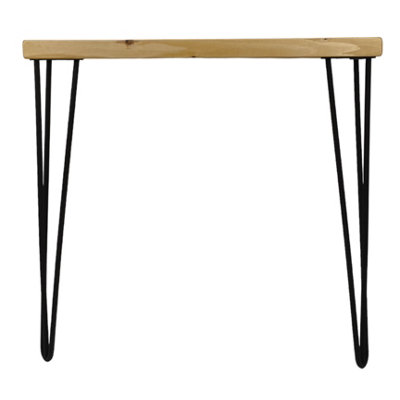 Rustic Console Table 225mm Hairpin 1016mm Height Light Oak Length of 110cm