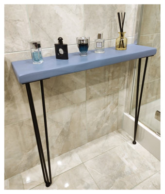 Rustic Console Table 225mm Hairpin 3R 1016mm Nordic Blue Length of 60cm ...