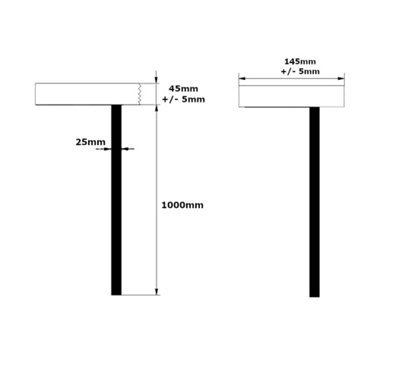 Rustic Console Table Radiator 145mm Square Frame 100cm White Length of ...