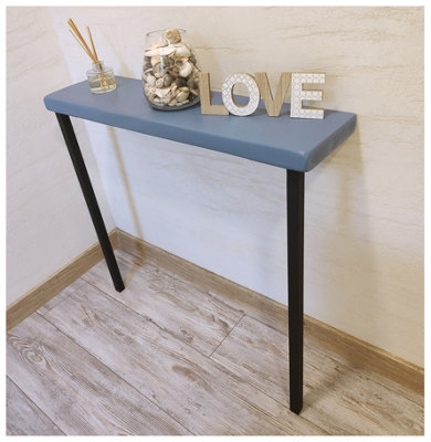 Rustic Console Table Radiator 145mm Square Frame 70cm Nordic Blue Length of 90cm | DIY at B&Q