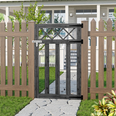 Rustic Cross Top Design Outdoor Wooden Pedestrian Gate Garden Entrance ...