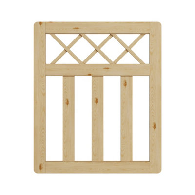 Rustic Cross Top Wooden Pedestrian Gate for Gardens and Yards 76m W x ...