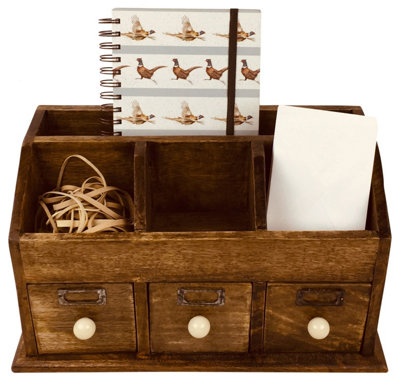 Rustic Desktop Organiser With