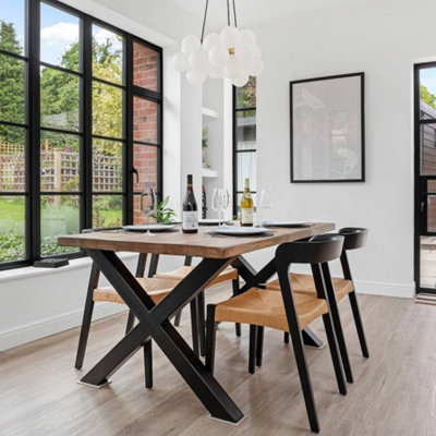 Rustic Dining Table - Chunky X Legs