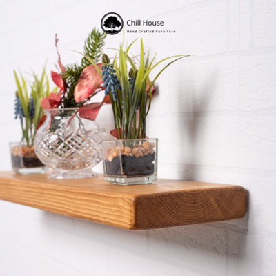 Rustic Floating Shelf made from Solid Wood, Scaffold Board, Chunky Old ...