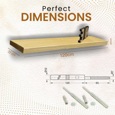 Rustic Floating Shelf - Wall-Mounted Storage Unit for Kitchen Decor ...