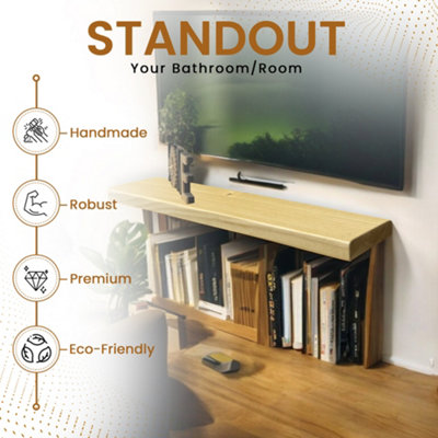 Rustic Floating Shelf - Wall-Mounted Storage Unit for Kitchen Decor ...