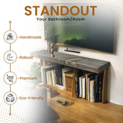 Rustic Floating Shelf - Wall-Mounted Storage Unit for Kitchen Decor ...