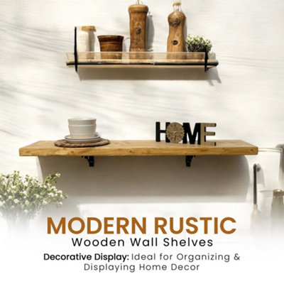 Rustic Folding Breakfast Bar Wall Mounted BT03 (Rustic Pine, 80cm (0.8m)