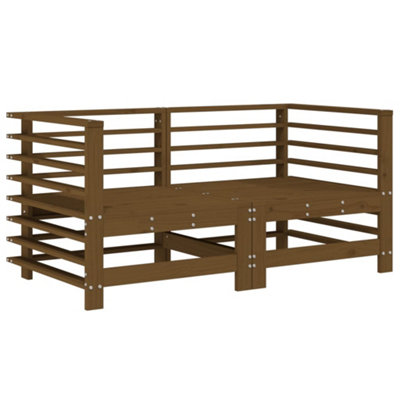 Rustic Garden Corner Sofas 2 pcs Honey Brown Solid Wood Pine